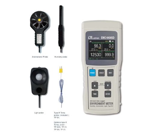 7 in 1 Environment Meter/Recorder RH, Light, Anemometer, Temp. Model ...