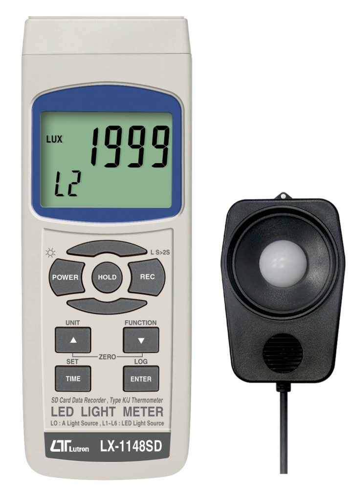 LED Light Meter/Recorder Model: LX-1148SD. SD Card real time data ...